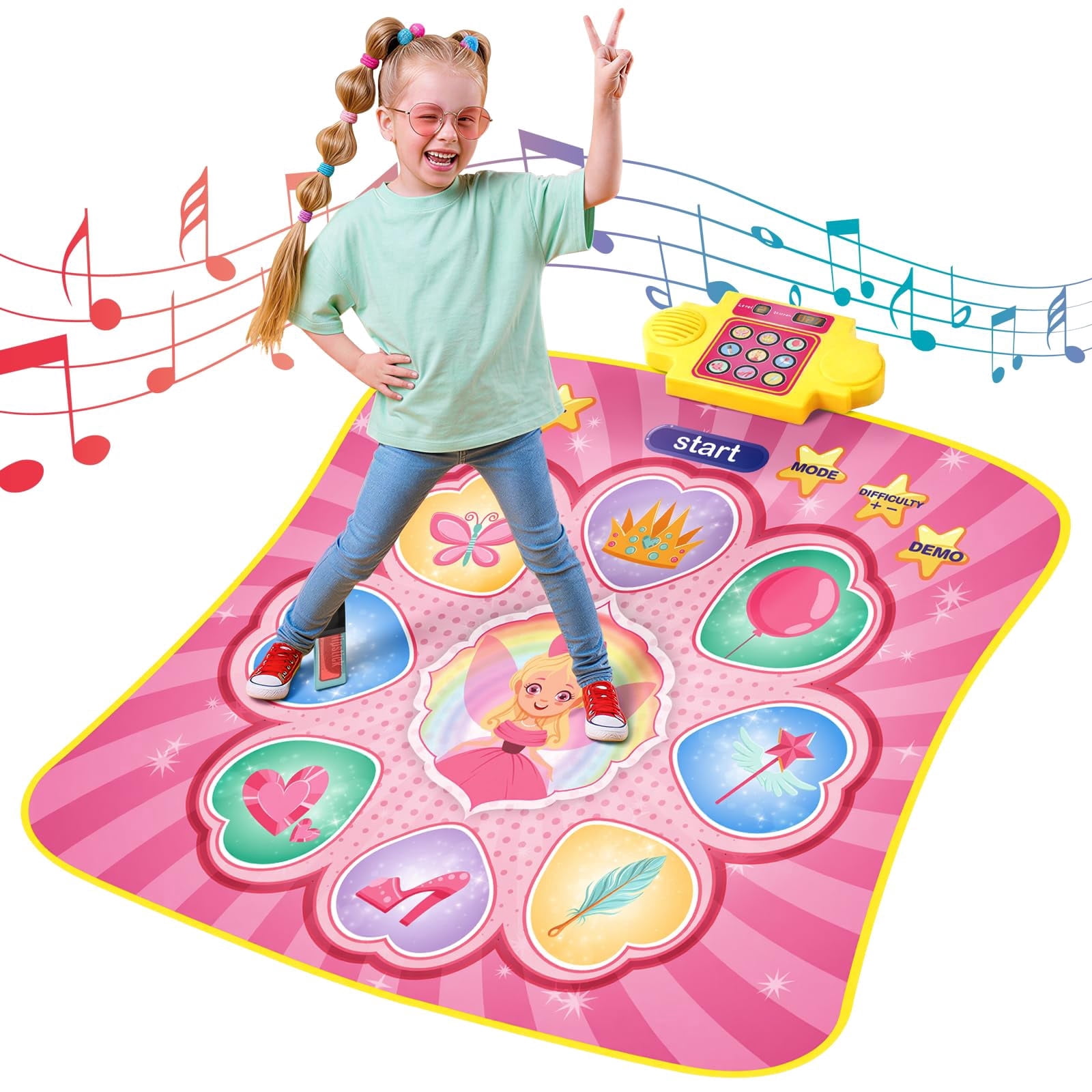 JoyStone Dance Mat for Kids, Rhythm Step Play Mat with LED Lights ...