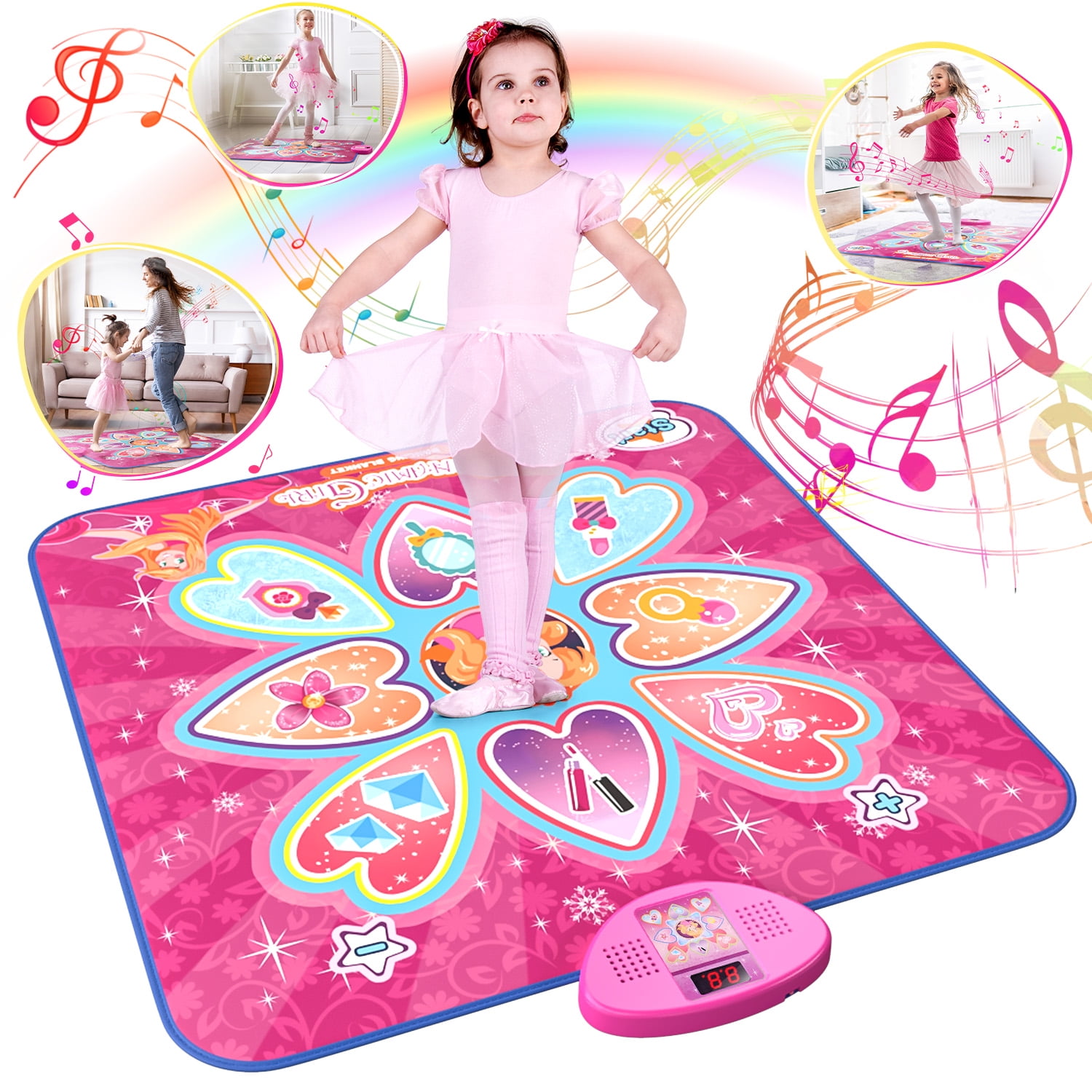 JoyStone Dance Mat, Dance Mixer Rhythm Step Play Mat with LED Lights ...