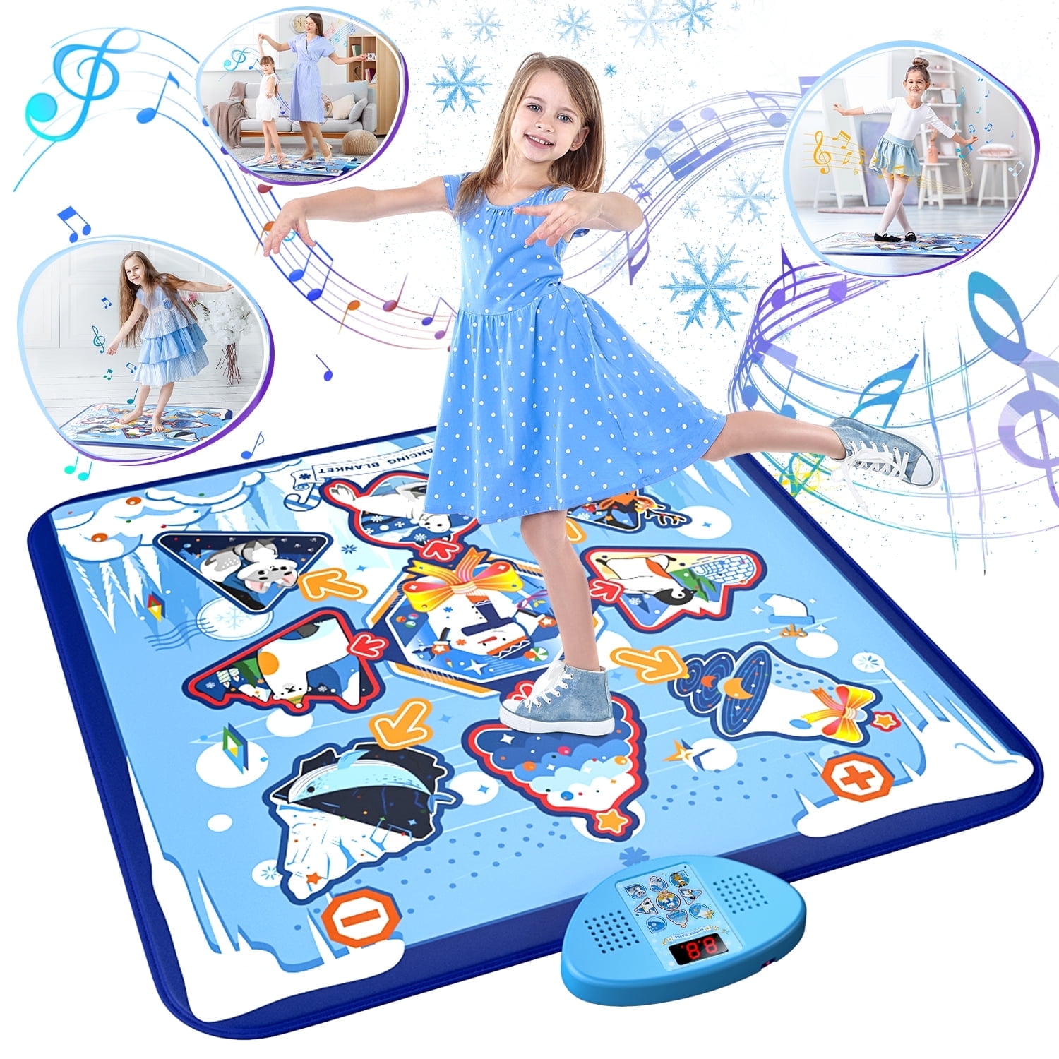 JoyStone Dance Mat, Dance Mixer Rhythm Step Play Mat with LED Lights ...