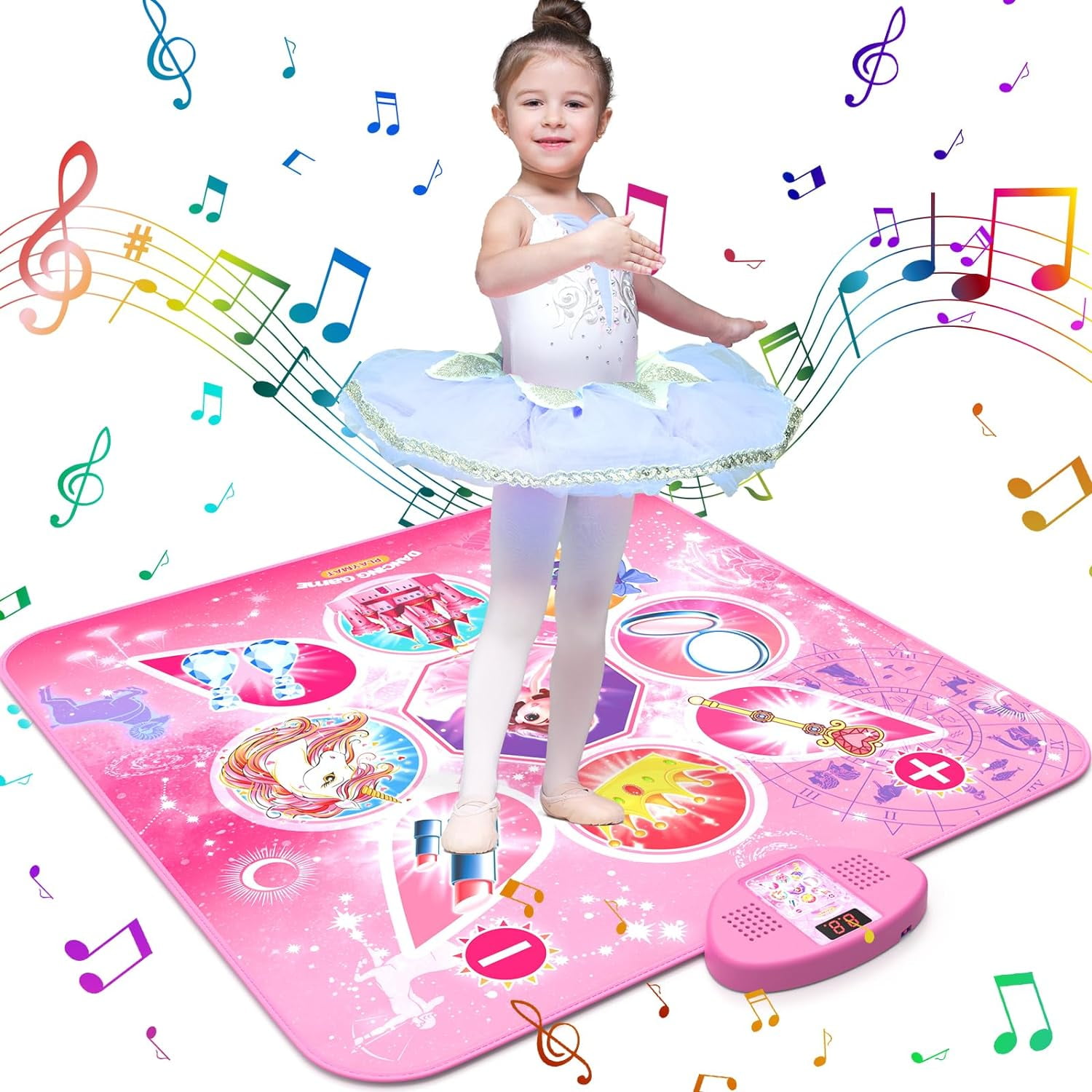 JoyStone Dance Mat, Dance Mixer Rhythm Step Play Mat with LED Lights ...