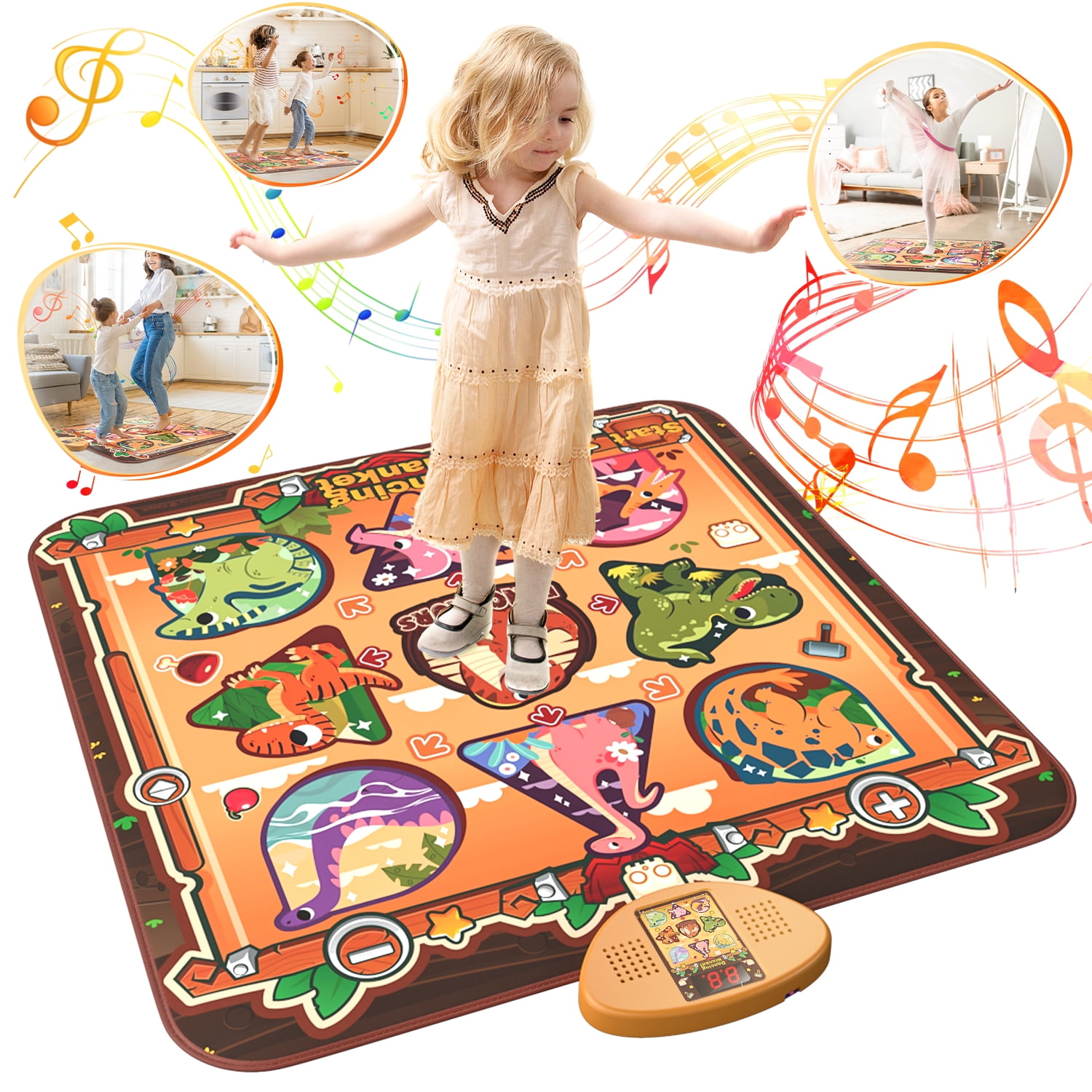 JoyStone Dance Mat, Dance Mixer Rhythm Step Play Mat with LED Lights ...