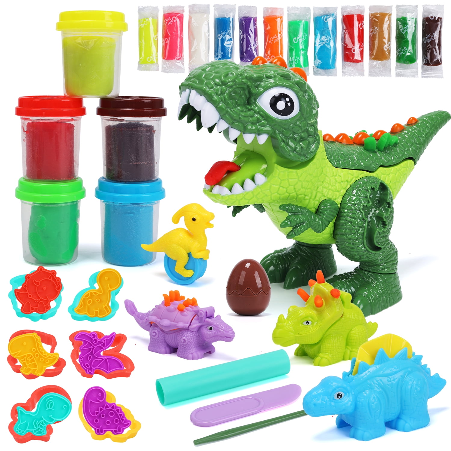 JoyStone Dinosaur Playdough Sets for Toddlers, 30 Pcs Play Dough ...