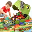 Wisairt Dinosaur Toys for kids,53 PCS Dinosaur Play Set with Activity Play Mat,Dinosaur Figures ...