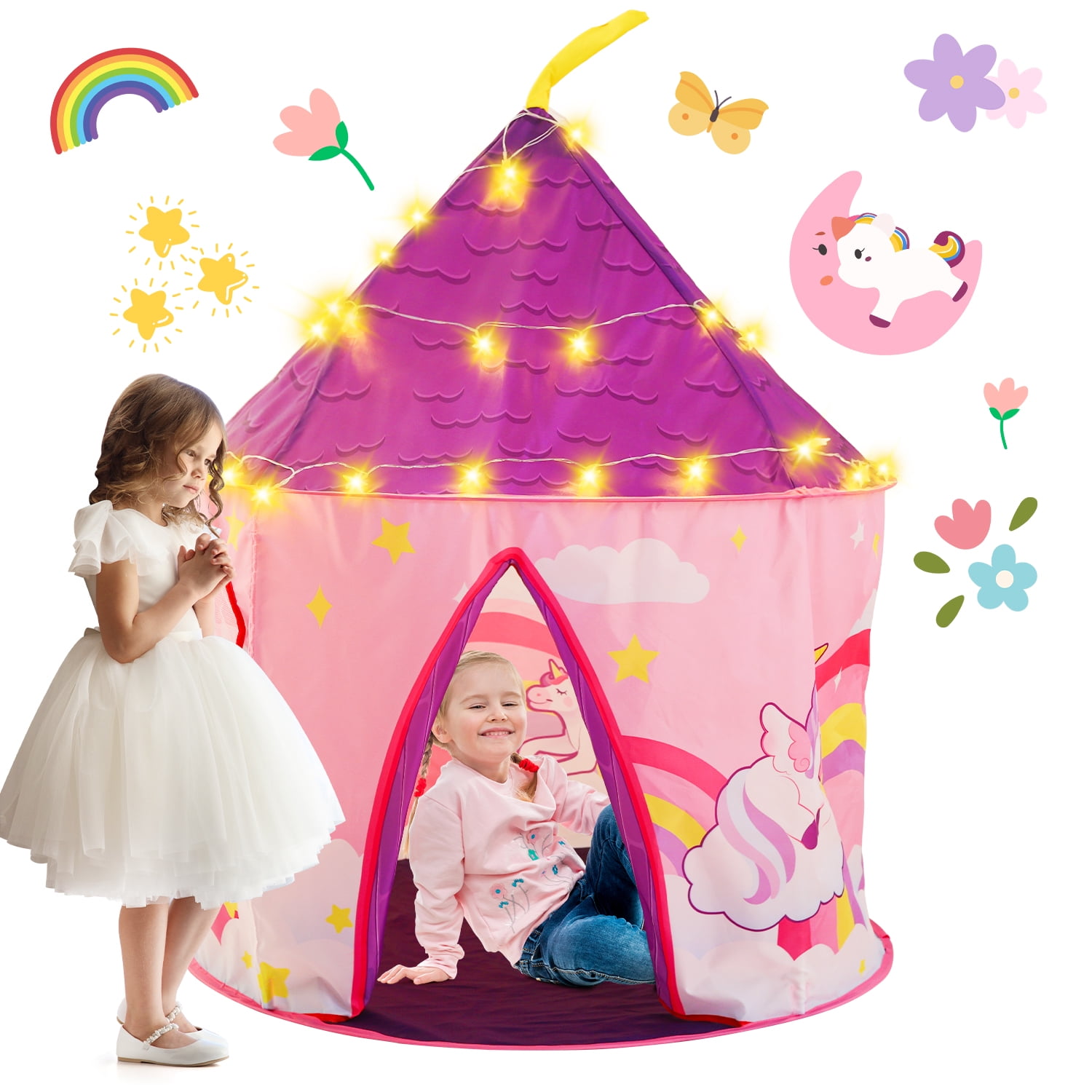 JoyStone Durable Toddler Girl Toy Kids Tent Unisex, Polyester Pink ...