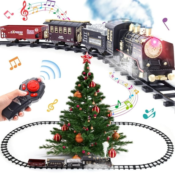 JoyStone Electric R/C Train Set Toys for Boys with Smokes, Lights ...