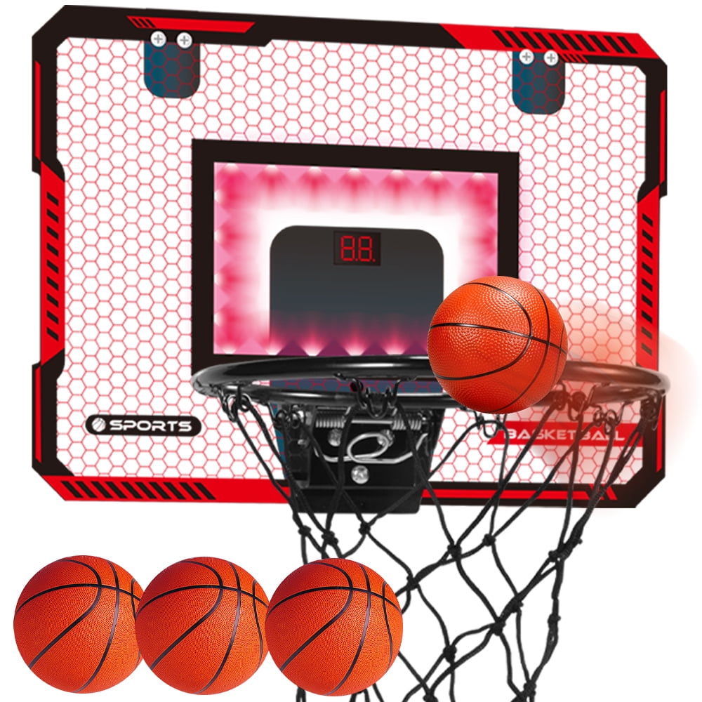 JoyStone Indoor Basketball Hoop for Kids, LED Light Mini Basketball ...