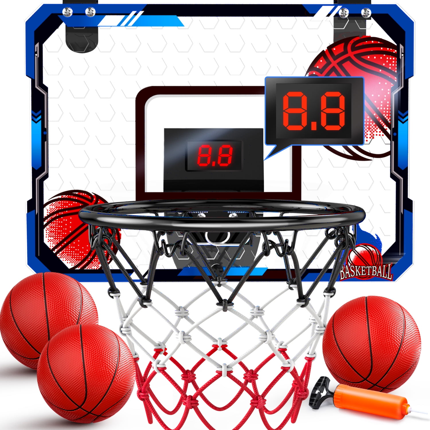JoyStone Indoor Mini Basketball Hoop, Over The Door Hoop with ...