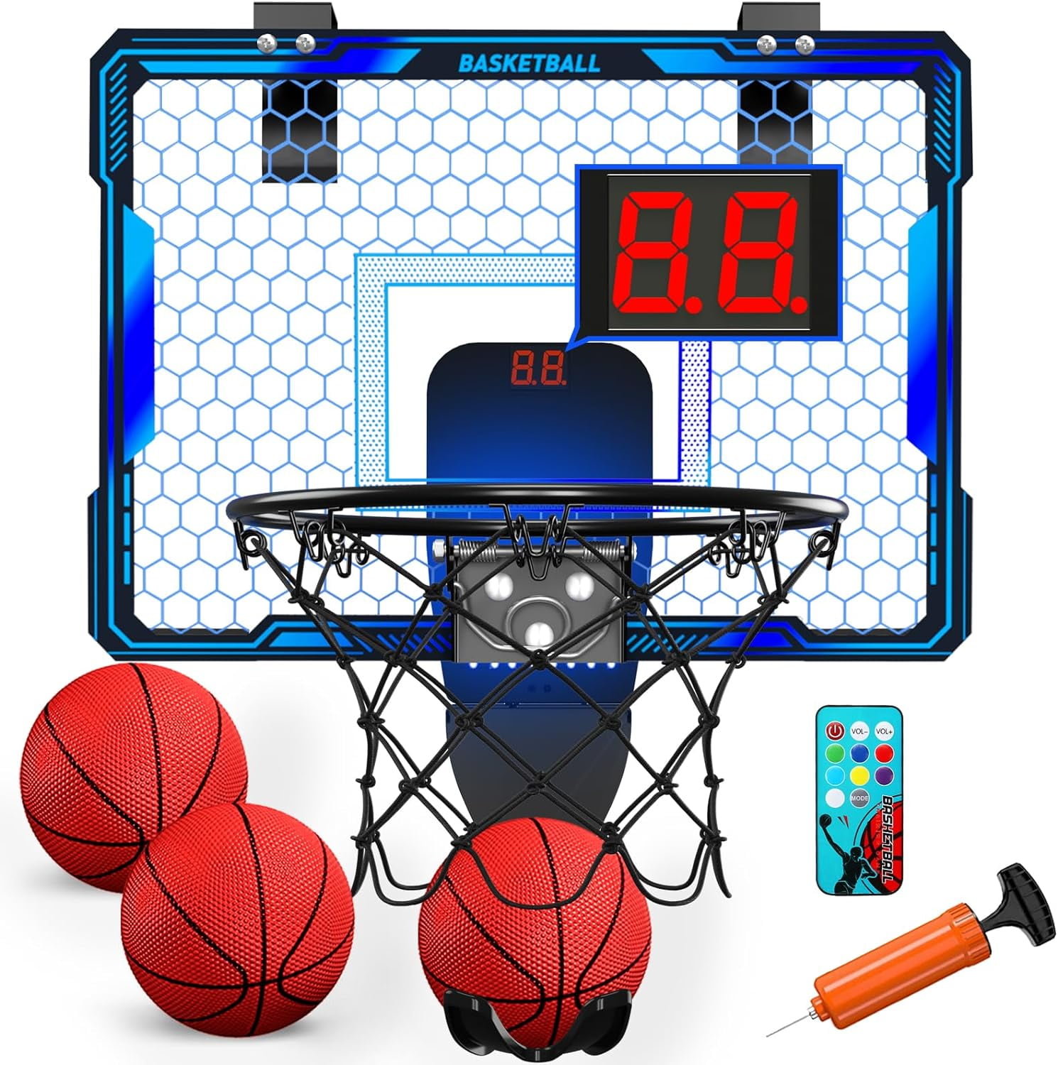 JoyStone Indoor Mini Basketball Hoop Set with Electronic Scoring, 4 ...