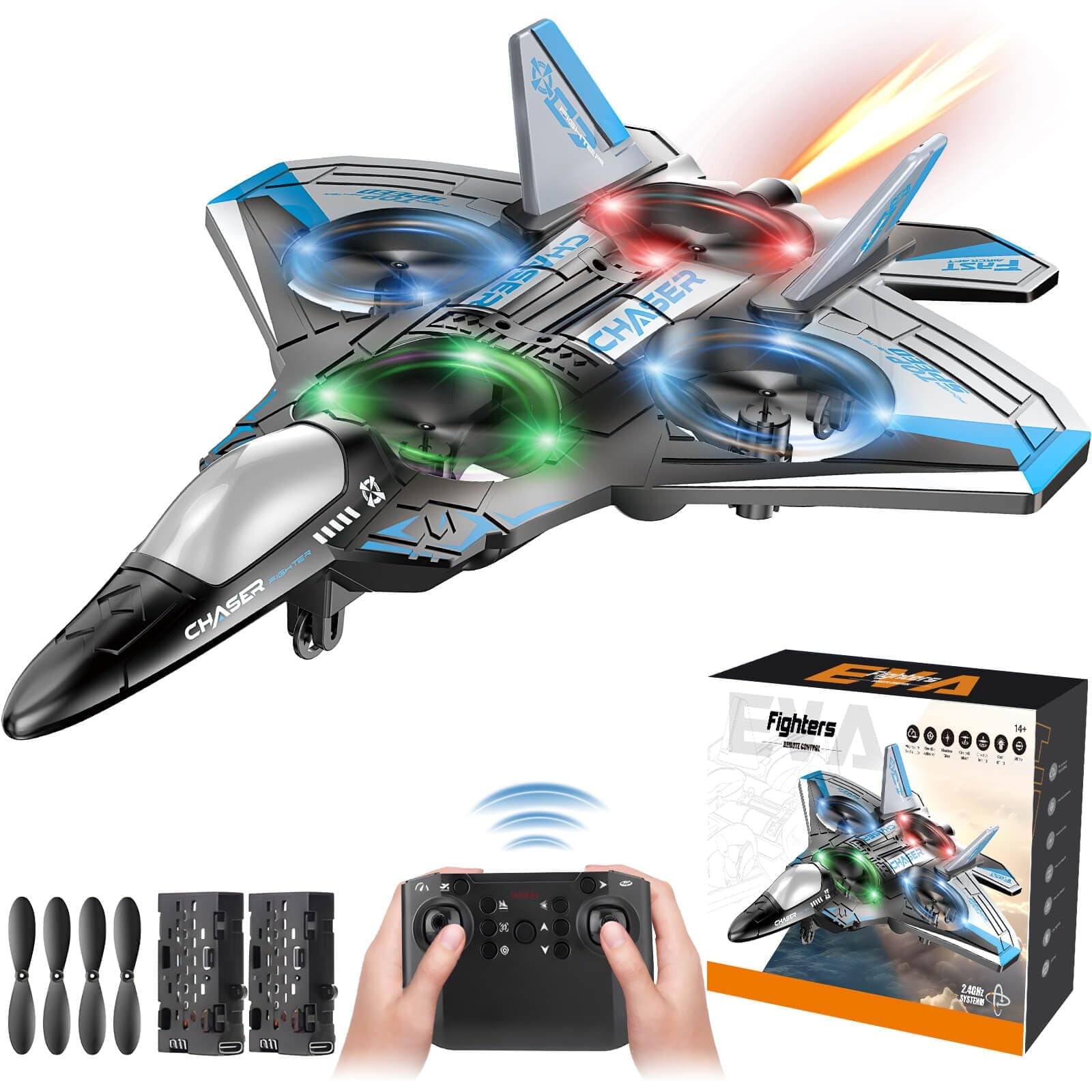 JoyStone Foam Remote Control Airplane, Jet Fighter RC Plane Stunt Drone ...