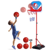 Ayieyill Kids Basketball Hoop Set Toy, Adjustable Height 2.8-5 FT ...