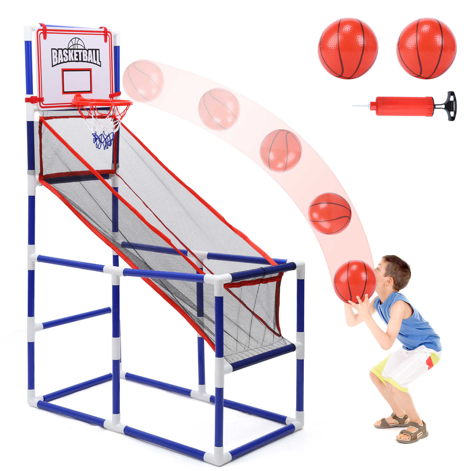 Vokodo Kids Home Basketball Court Shooting Game Includes 2 Balls Air ...