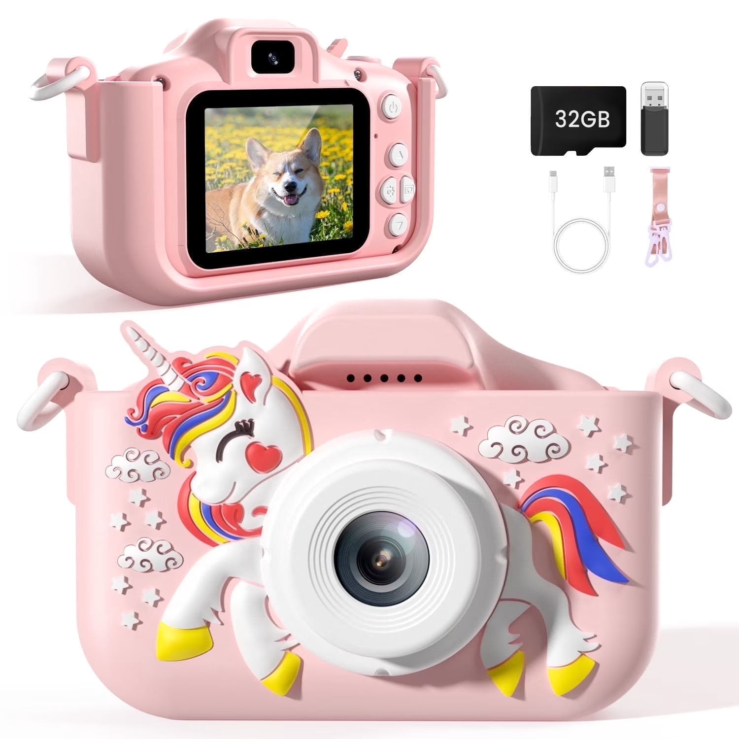 JoyStone Kids Camera Toys with 1080P Video 32GB SD Card for Children 3 ...