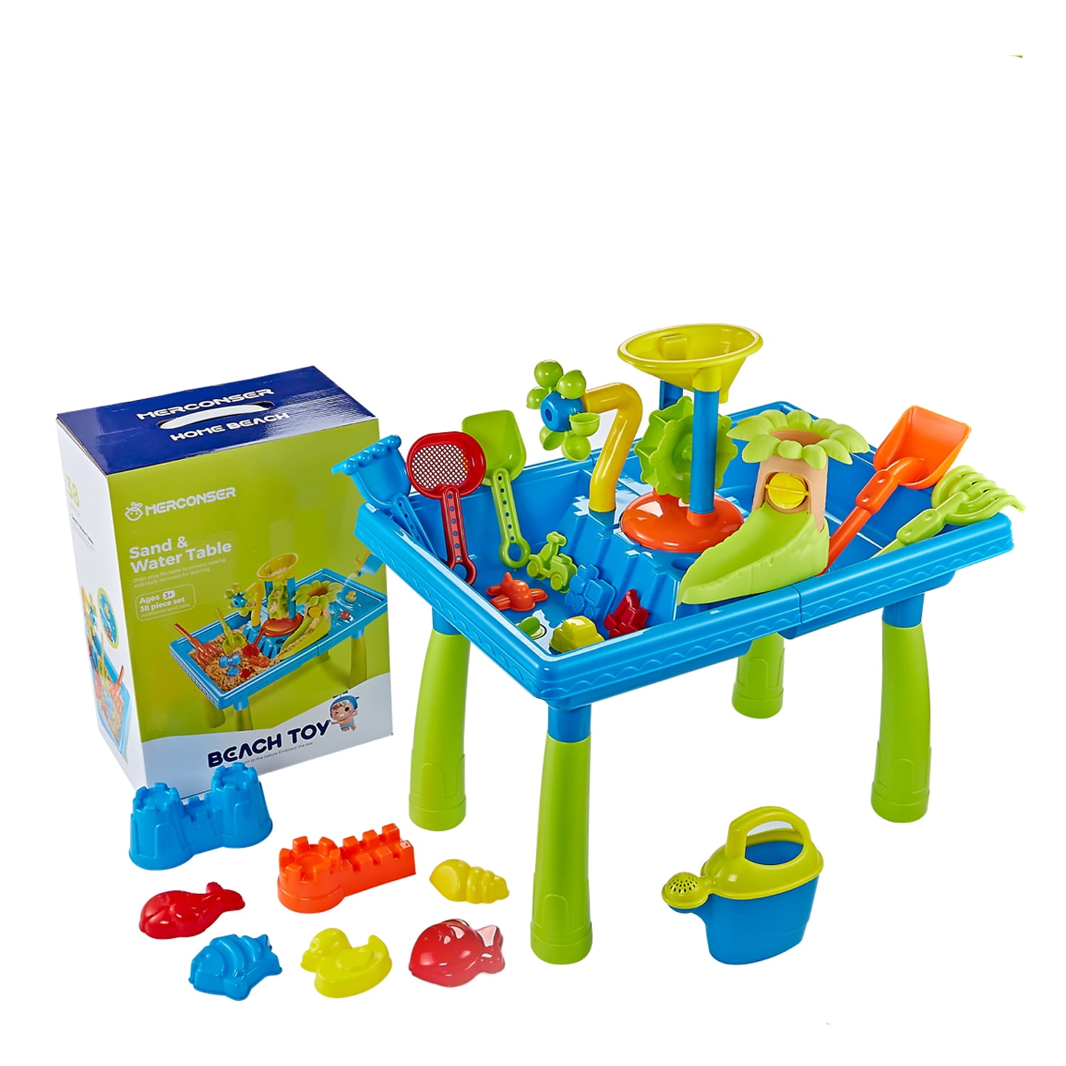 JoyStone Kids Sand Water Table for Beach, 38PCS Activity Sensory Play ...