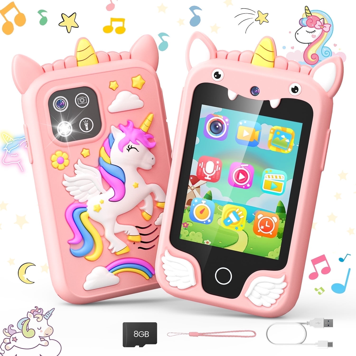 JoyStone Kids Smart Phone, 2.8" Touchscreen Toddler Learning Play Toy ...