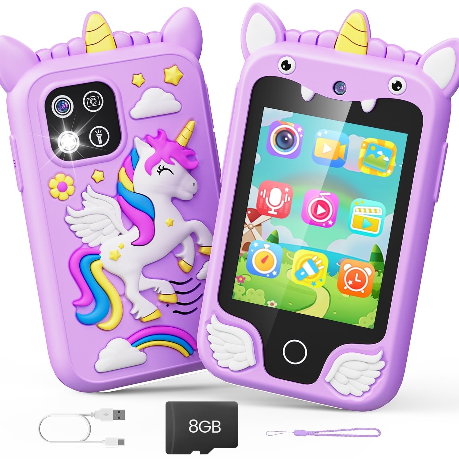 JoyStone Kids Smart Phone, 2.8" Touchscreen Toddler Learning Play Toy ...