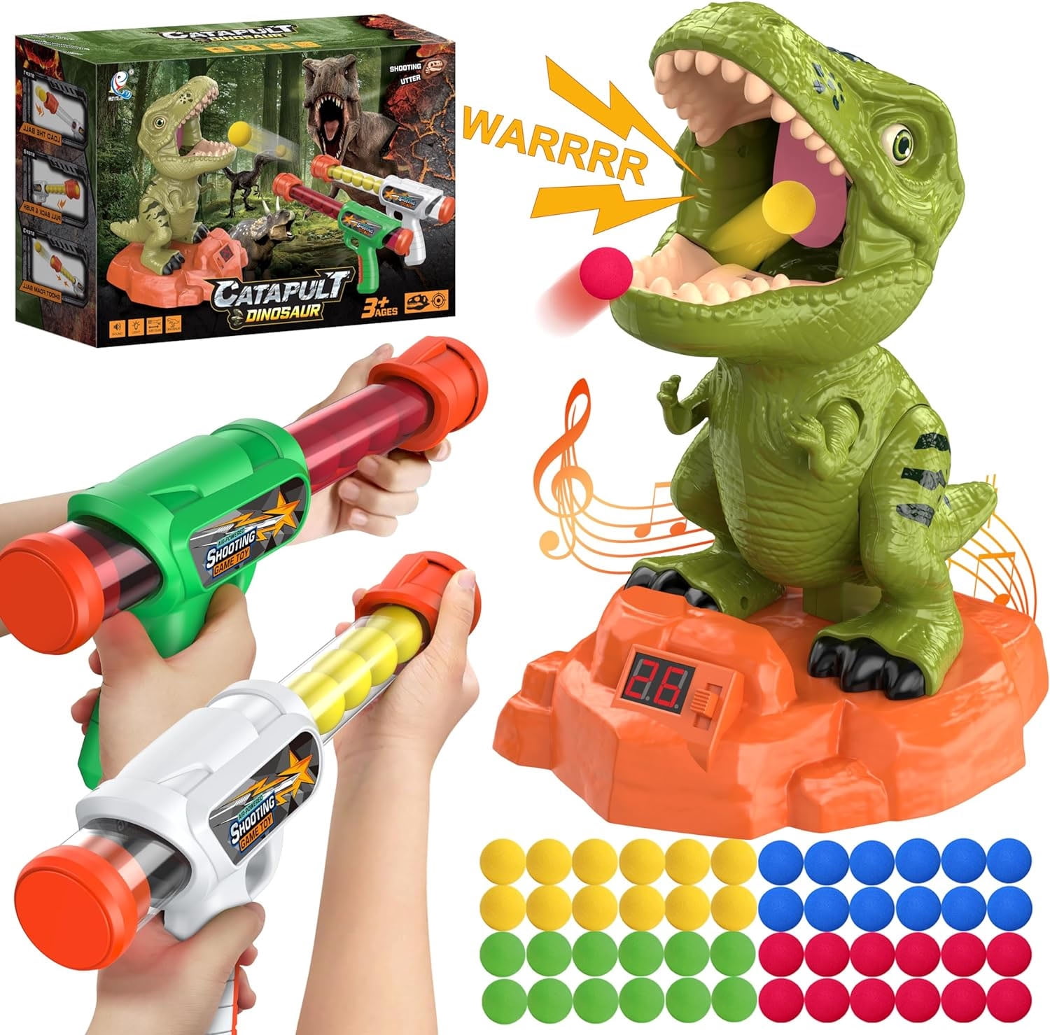 JoyStone Moveable Dinosaur Shooting Game Toy, Shooting Target for Kids ...