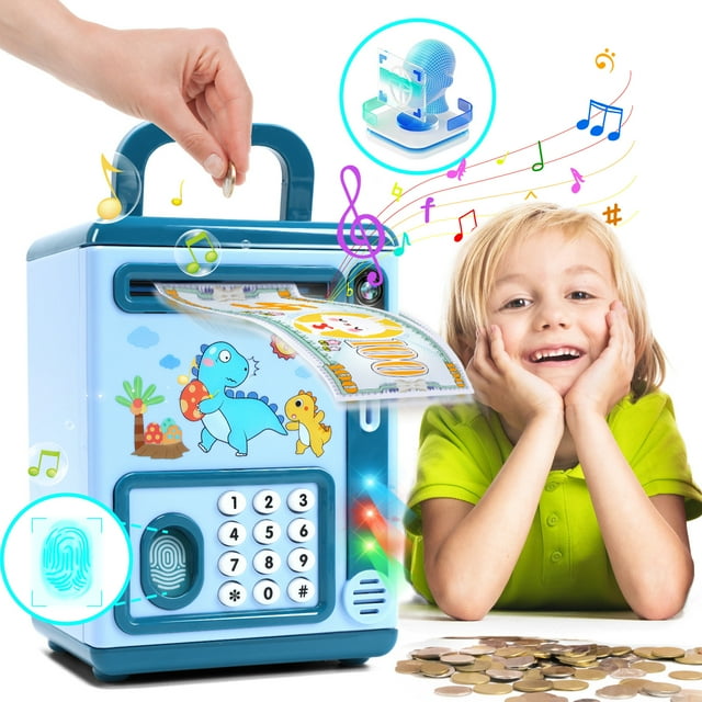 JoyStone Piggy Bank Toy with Light & Sound, Electronic Mini ATM Savings ...