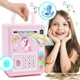 JoyStone Kids Digital Money Box Slot, Mini ATM Savings Machine with Light & Sound, Fingerprint ...
