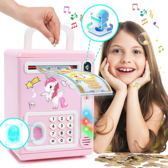 JoyStone Kids Digital Money Box Slot, Mini ATM Savings Machine with ...