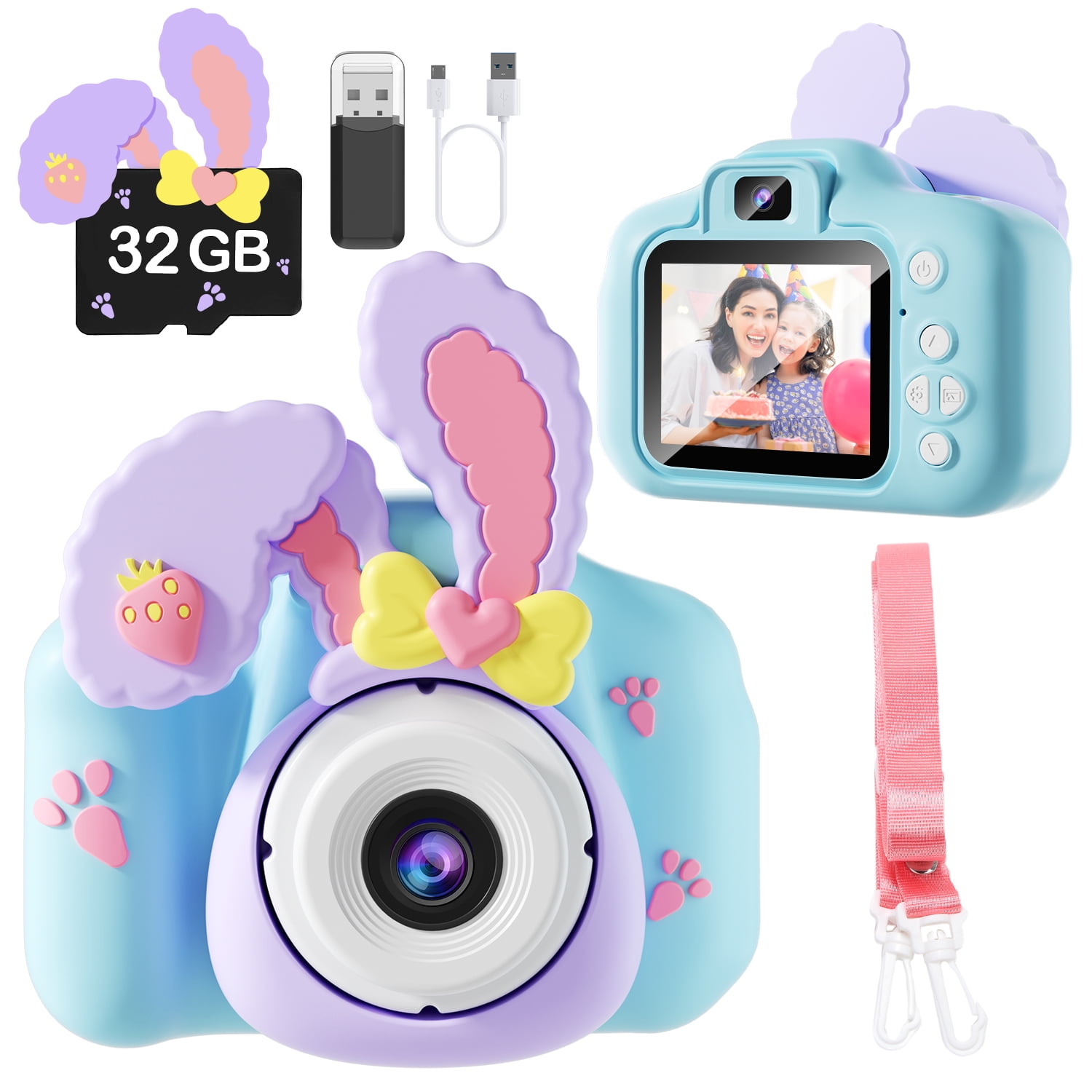 JoyStone Rabbit Kids Selfie Camera Toys for 3-12 Year Old Boys/Girls ...