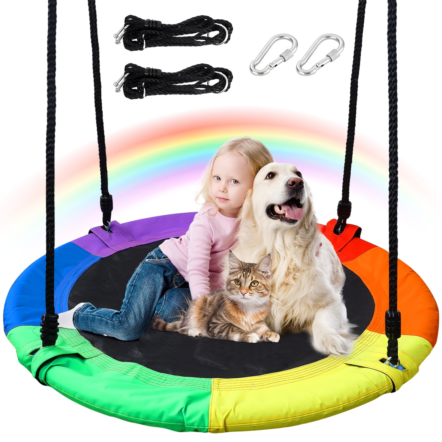 JoyStone Saucer Tree Swing Set for Kids Adults, 40" Durable Multi ...