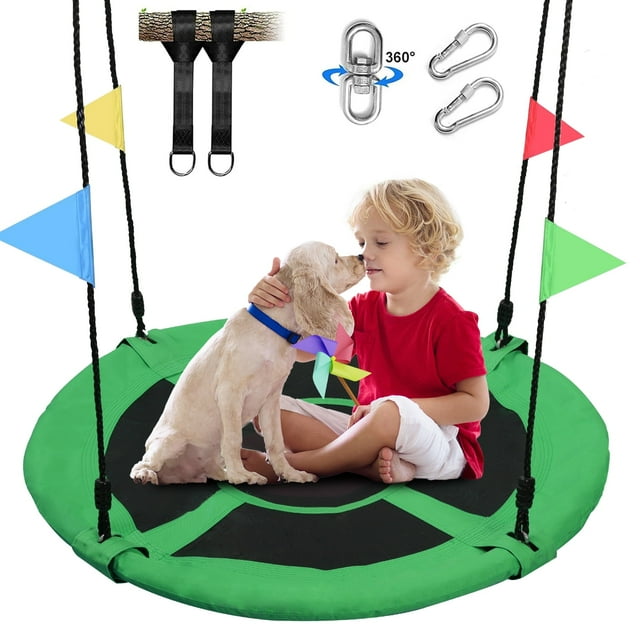 JoyStone Saucer Tree Swing Set for Kids Adults, 40" Durable Multi ...