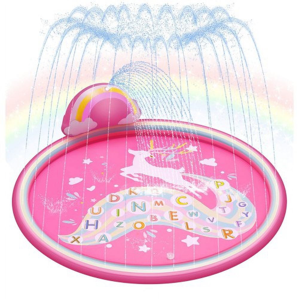 JoyStone 67" Splash Pad Sprinkler Play Mat for Kids & Dog, Inflatable ...