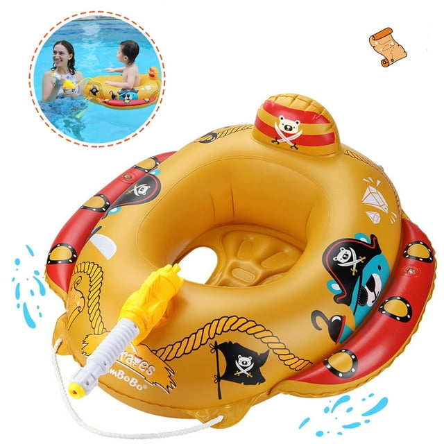 JoyStone Pirate Boat Pool Float with Squirt Gun, Inflatable Swim Seat ...