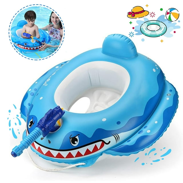 JoyStone Kids Shark Pool Float with Built-in Squirt Gun, Inflatable ...