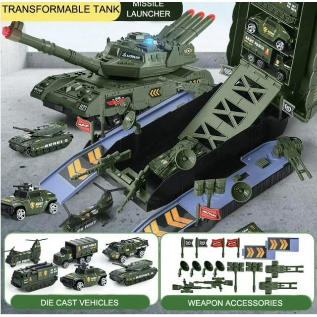 JoyStone Tank Toys for Boys, Army Toys Tank with 6PCS Alloy Die-Cast ...