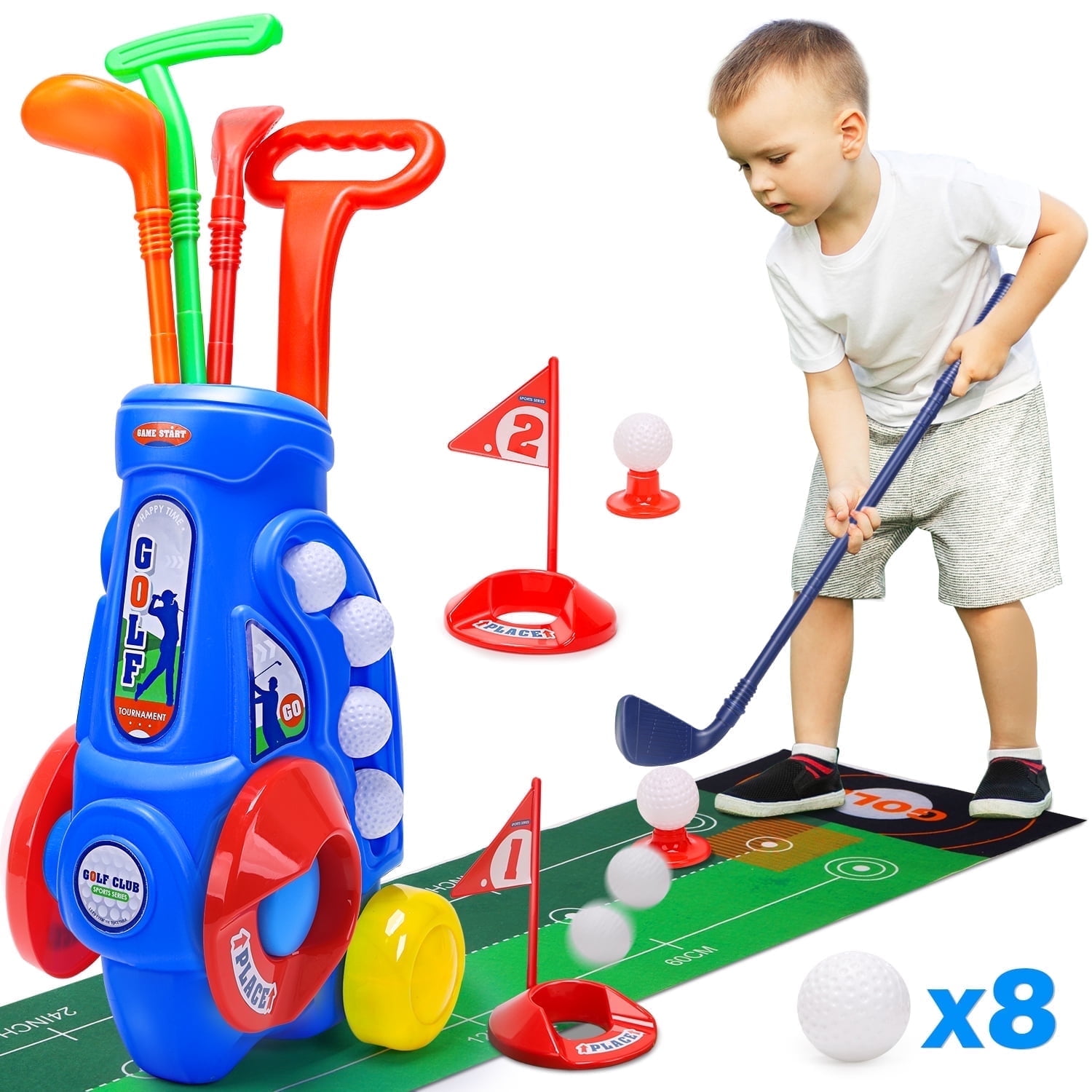JoyStone Toddler Golf Set, Upgraded Kids Golf Clubs with Golf Cart, 4 ...