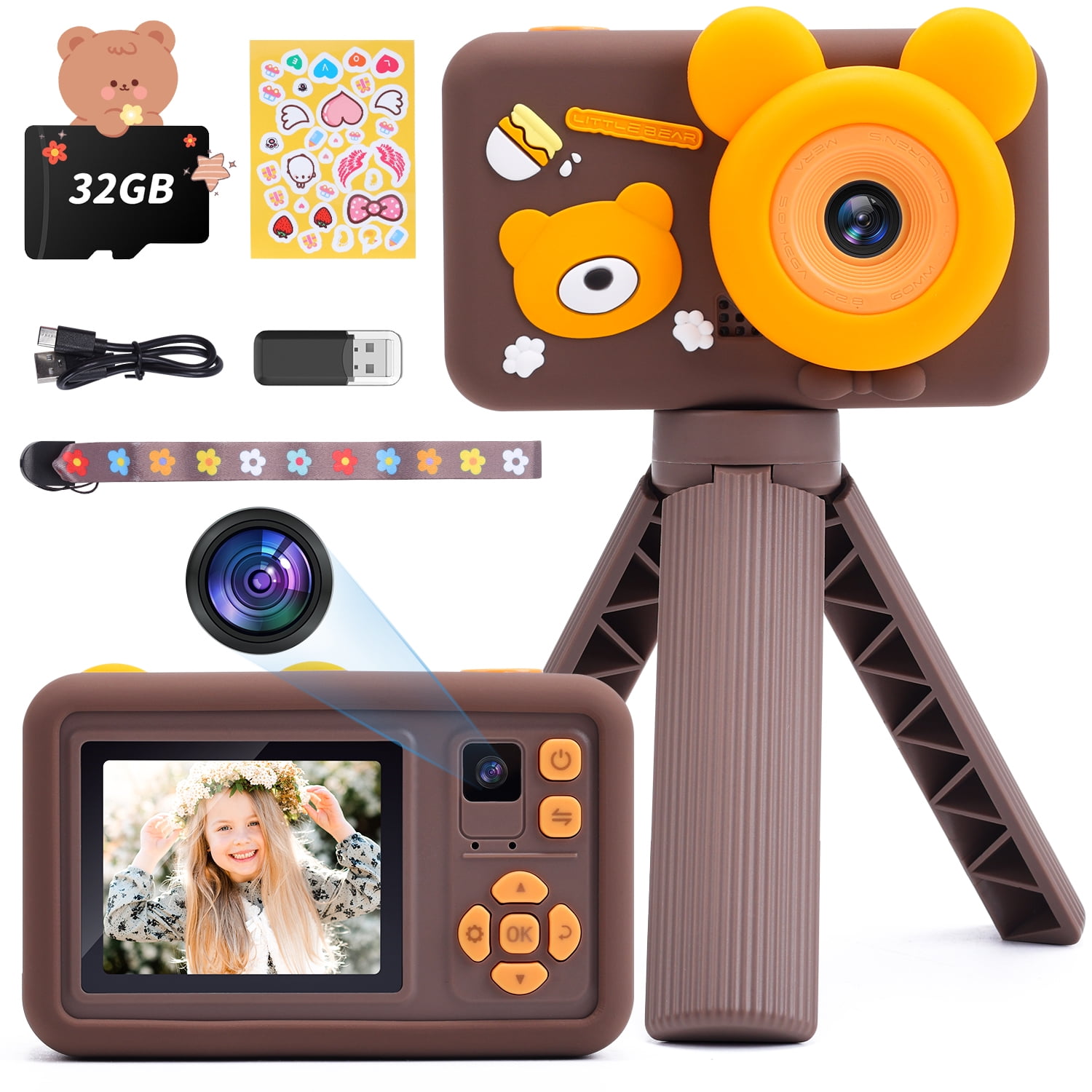 JoyStone Upgrade Selfie Kids Camera with a Tripod, HD Kids Digital ...