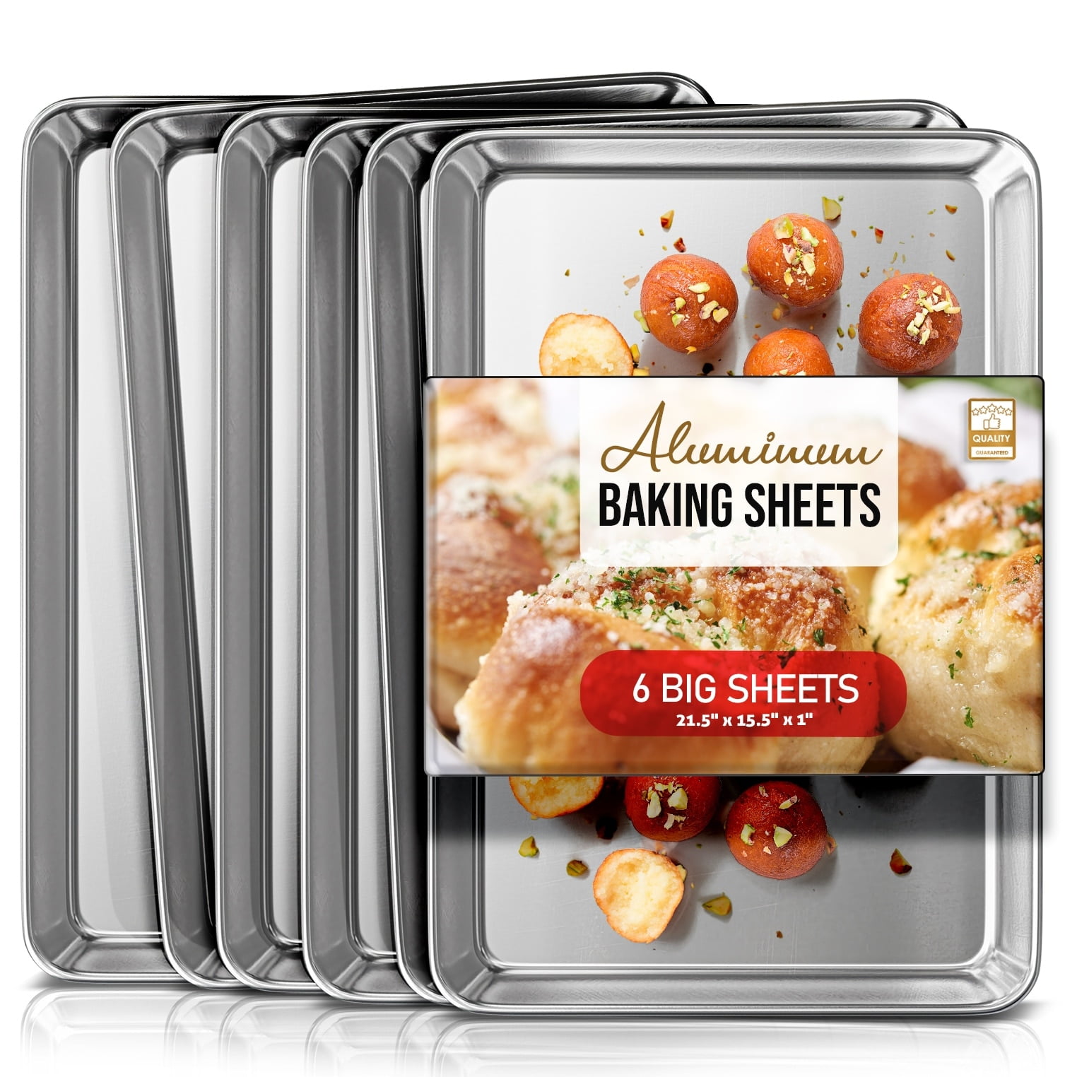 JoyTable Aluminum Steel Non-stick Baking Sheet/Cookie Sheet Set Big ...