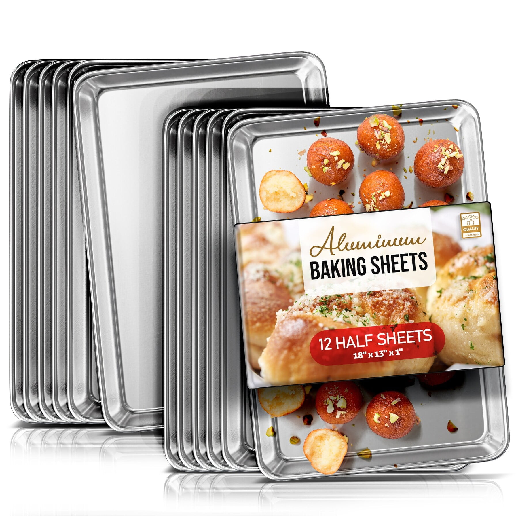 JoyTable Aluminum Steel Non-stick Baking Sheet/Cookie Sheet Set Half ...