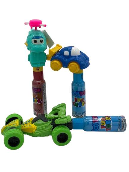JoyTop Fun Tubes Interactive Toy Set with Candy: Race Car, Helicopter ...