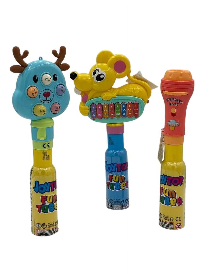 JoyTop Fun Tubes Sour Lollipop - Toy Combo Pack (Deer Face Music Drum ...