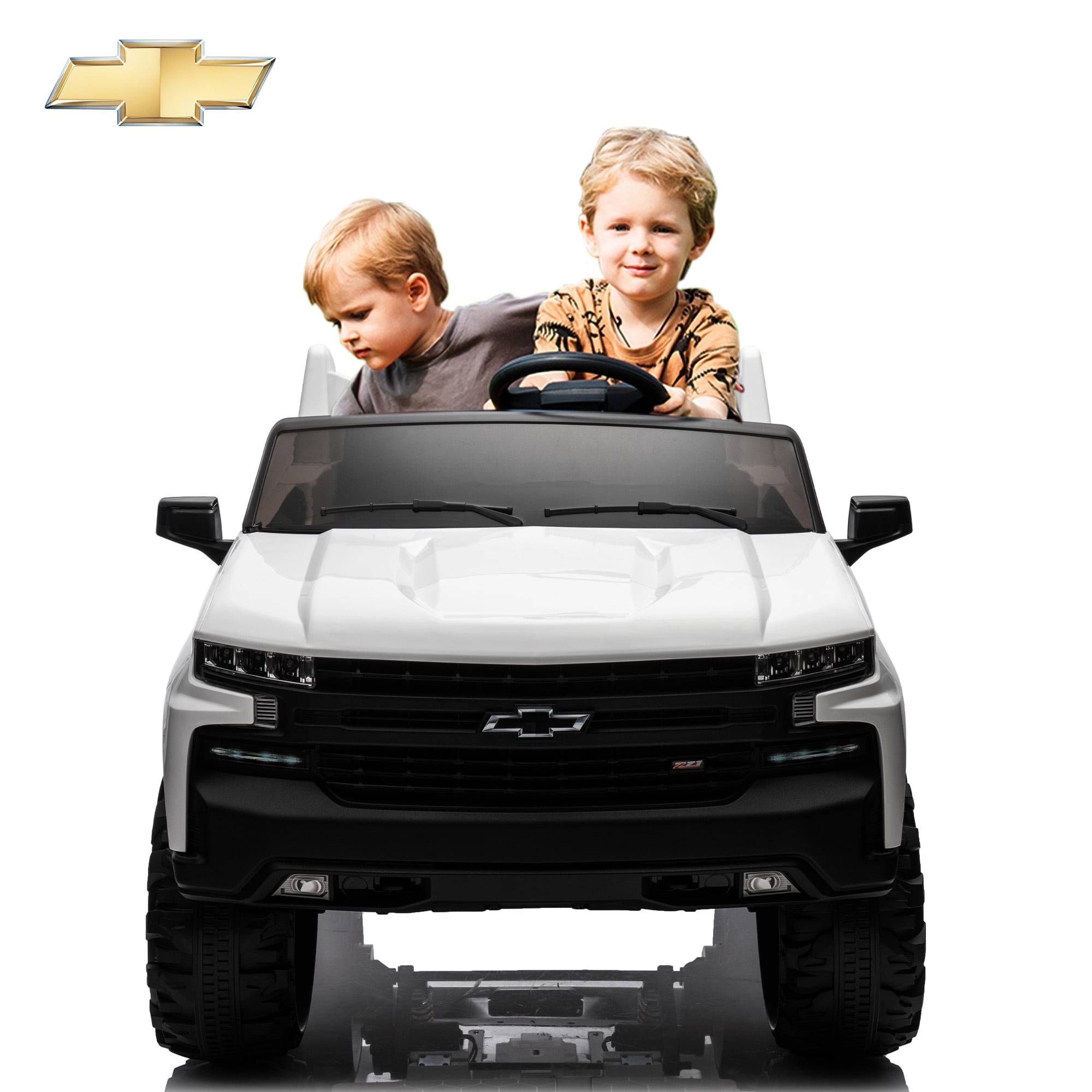 JoyWheels 2 Seater 24V Kids Ride on Cars, Chevrolet Truck Battery ...