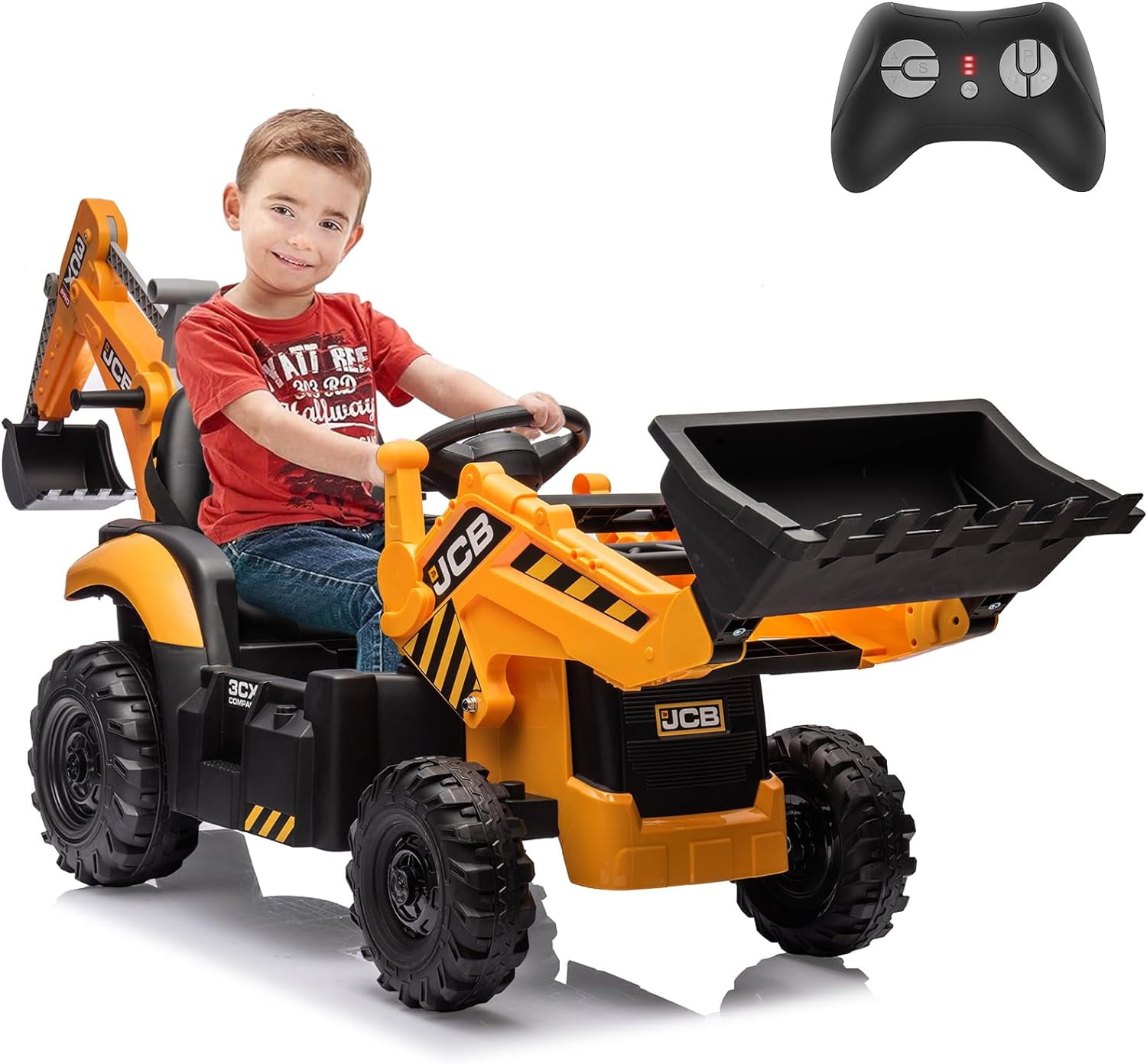 JoyWheels Kids Electric Operated 24V Ride on Excavator, 400W 3mph Motor ...