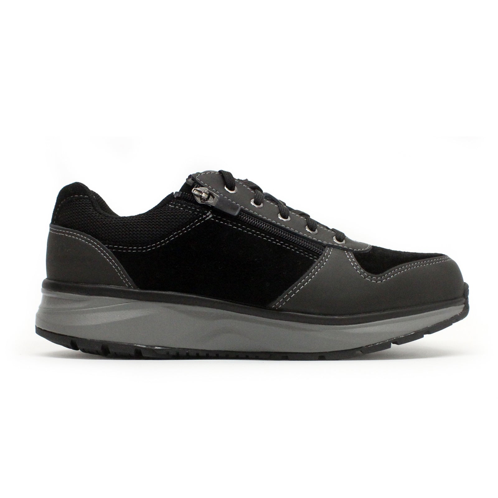 Joya Mens Dynamo Zip Leather Textile Trainers - Walmart.com