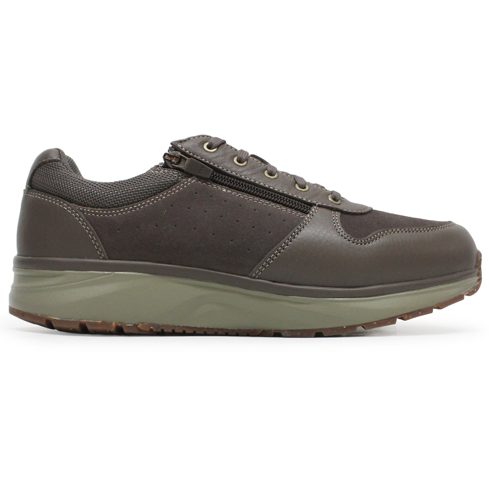 Joya Mens Dynamo Zip Leather Textile Trainers - Walmart.com