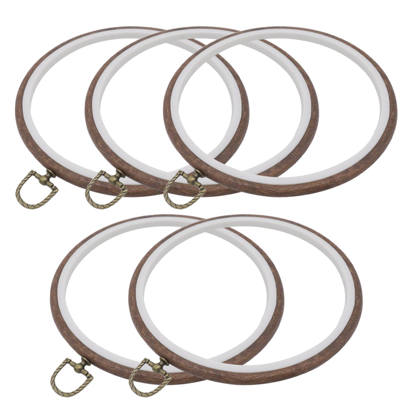 Joyangy 5 Pcs 10 Inch Embroidery Hoops, Round Imitated Wood Cross ...