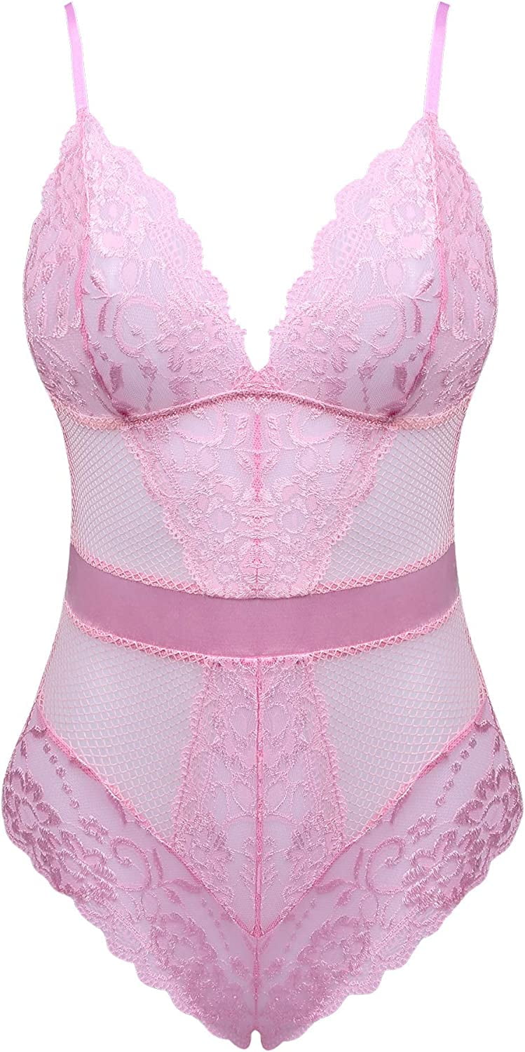 Joyaria Womens Sexy Lace Teddy Lingerie One Piece Bodysuit
