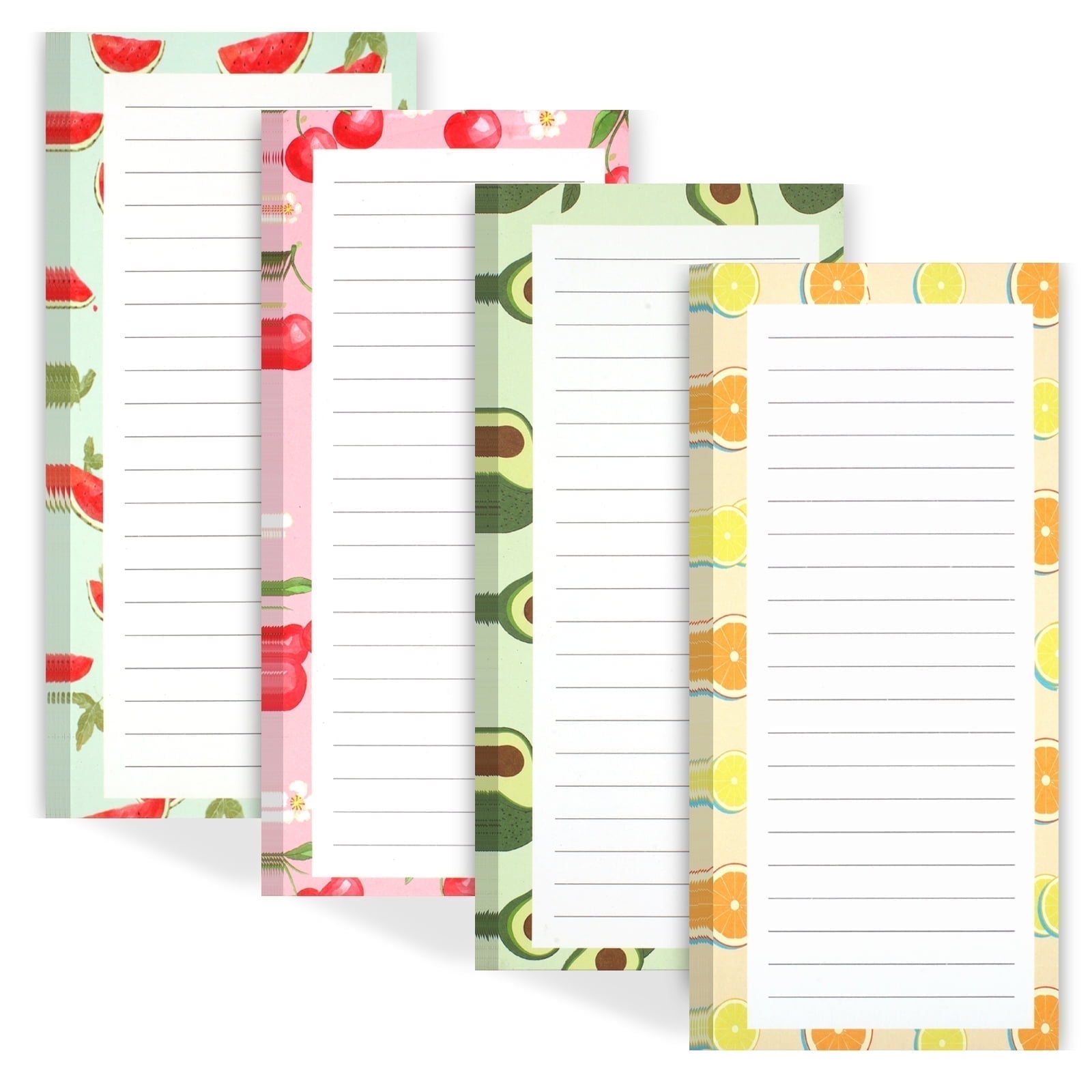 4 Pack Magnetic Kitchen Notepads, Grocery List Memo Pad, Full Magnet ...