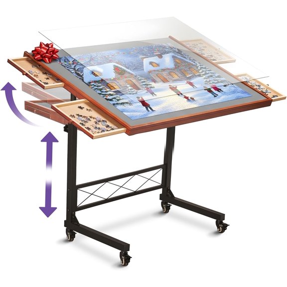 LAUSAINT HOME Board Game & Card Table for 6 Players with Removable ...