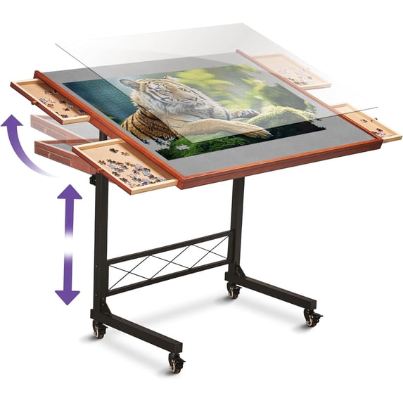 JoyBerri Jigsaw Puzzle Table for 1500 Pieces, Rolling Puzzle Board ...
