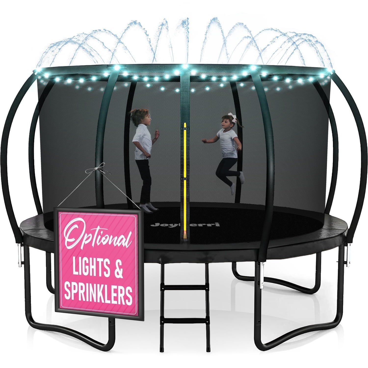 Joyberri trampoline for kids with trampoline net, add-on LED lights ...