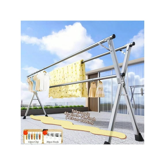 Joybos Heavy Duty Stainless Steel Foldable Clothes Drying Rack - 78.7In ...