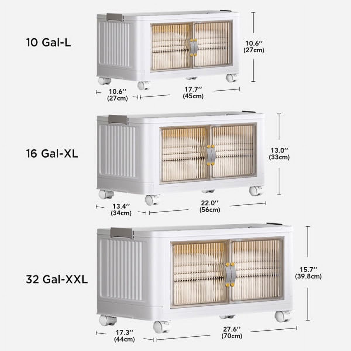 Joybos® Stackable Storage Bins with Lids and Doors 16 Gallon 2 layer ...