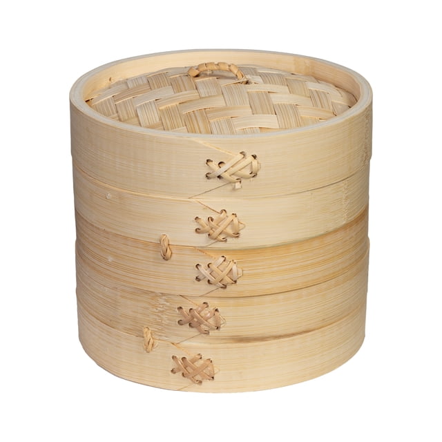 Joyce Chen 2-Tier Bamboo Steamer Baskets with Lid (6-In.) - Walmart.com