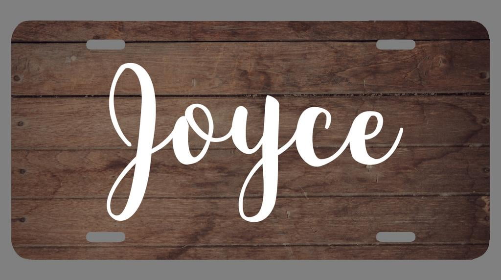 Joyce Name Wood Style License Plate Tag Vanity Novelty Metal | UV ...